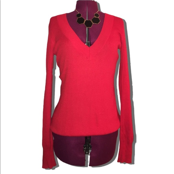 Sweaters | Express Red V Neck Sweater | Poshmark